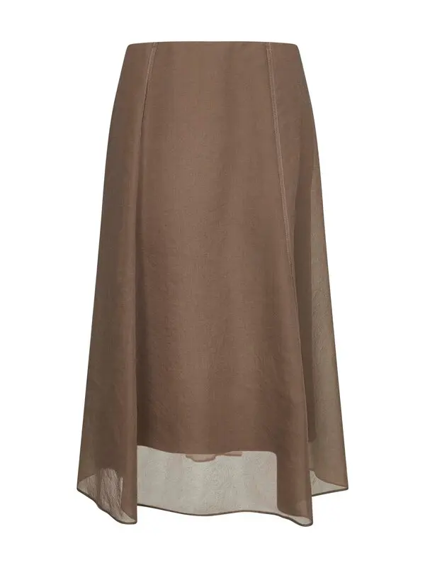 Brunello Cucinelli Silk Circle Skirt - Multicolor