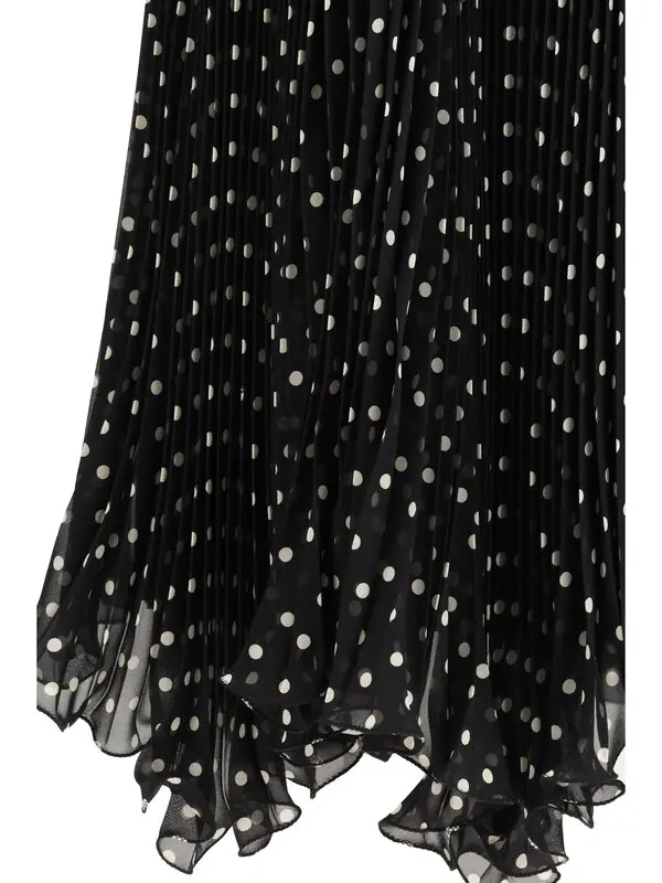 Valentino Garavani Polka-dot Pleated Silk Skirt