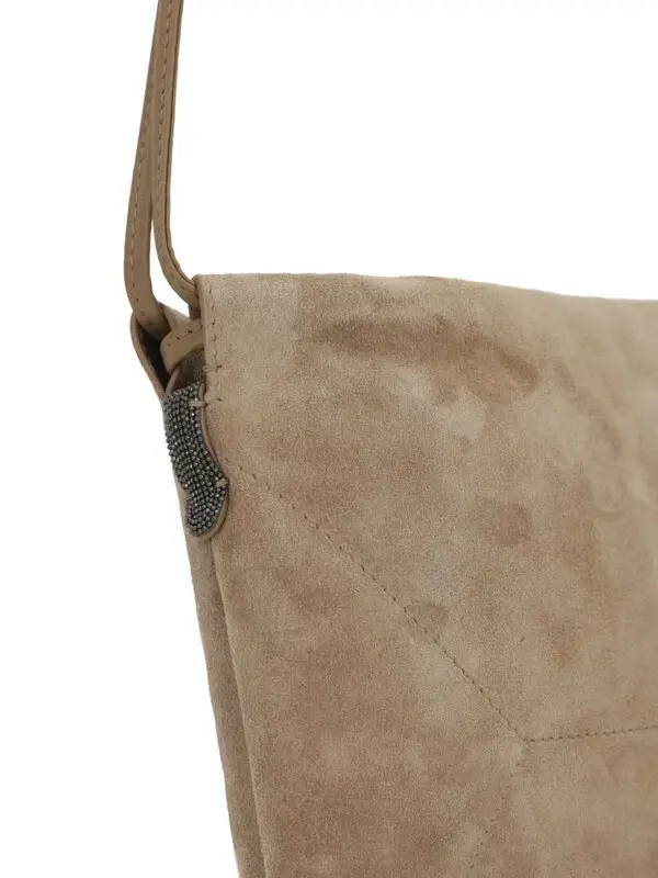Brunello Cucinelli Suede Shoulder Bag - Brown