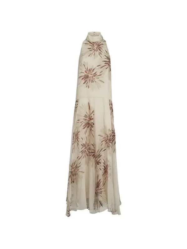 Brunello Cucinelli Long Printed Silk Dress - Multicolor