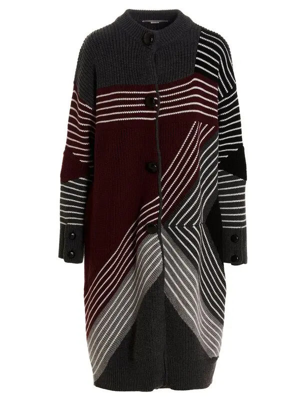 Stella McCartney Striped Wool Knitted Coat - Multicolor
