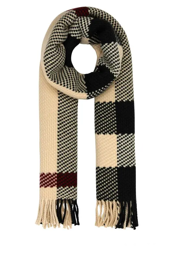 Burberry Embroidered Wool Scarf - Multicolor