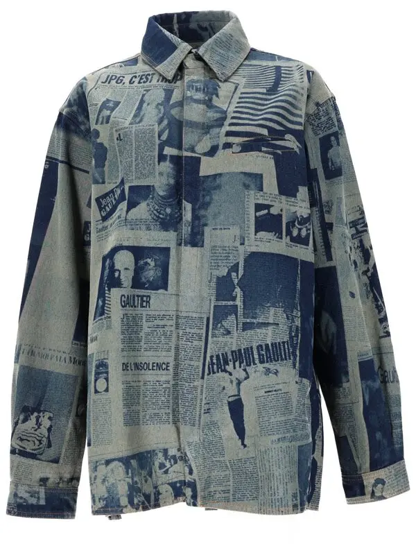 JEAN PAUL GAULTIER Newspaper Print Shirt - Blue