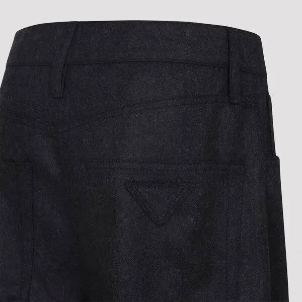 Prada Virgin Wool Wide Leg Trousers