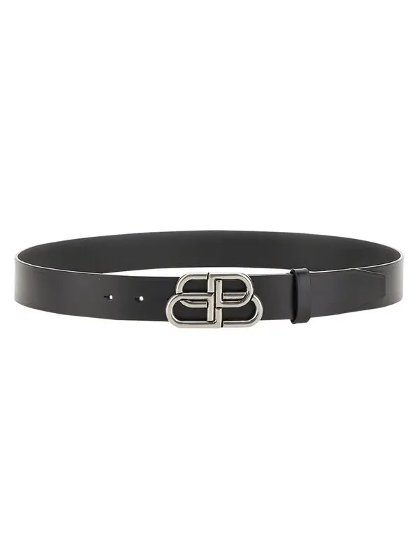 Balenciaga Bb Logo Belt - Black