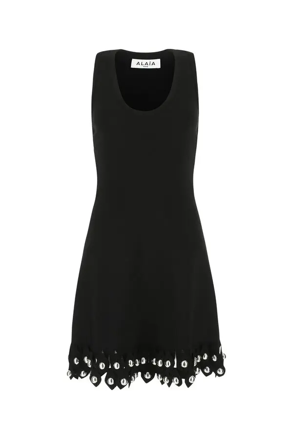 Alaïa Abito Dress With Embellished Hem - Multicolor