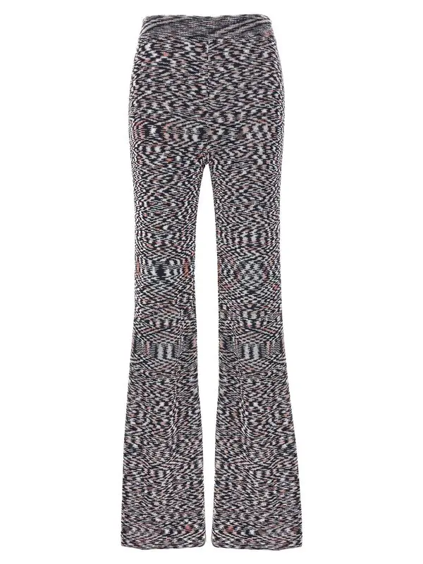 Missoni Patterned Viscose Blend Flare Trousers - Multicolor