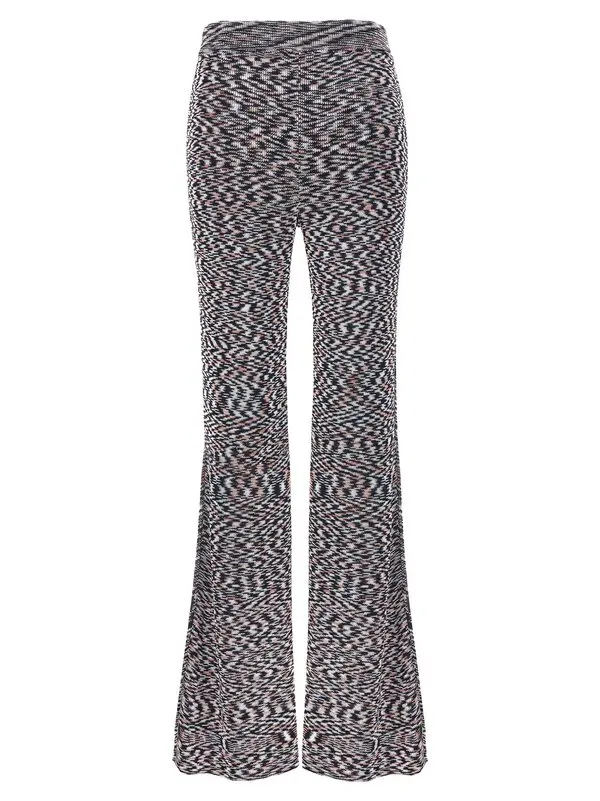 Missoni Patterned Viscose Blend Flare Trousers - Multicolor