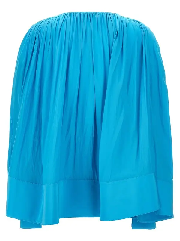 LANVIN Wide Blouse With Drawstring Detail - Blue