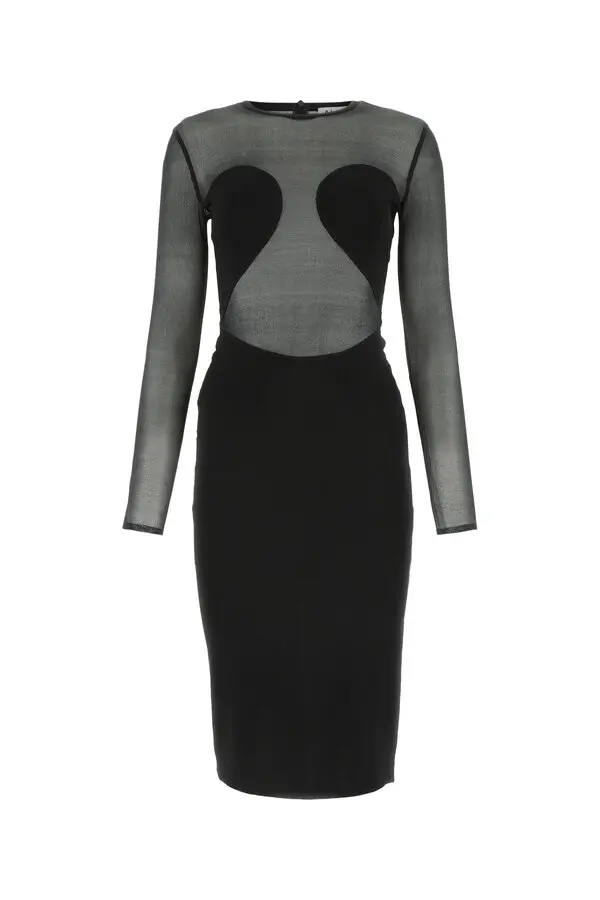 Alaïa Black Mesh Paneled Dress