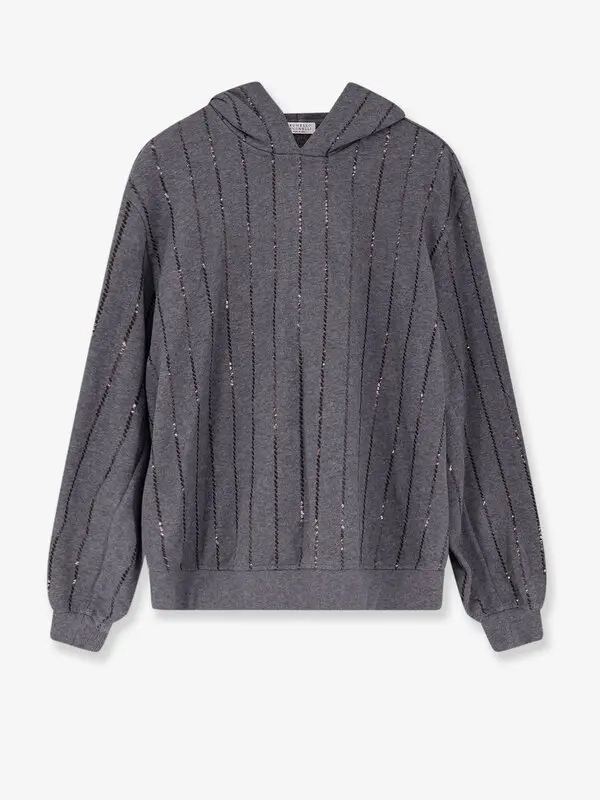 Brunello Cucinelli Sequin Embroidered Cotton Hoodie - Multicolor