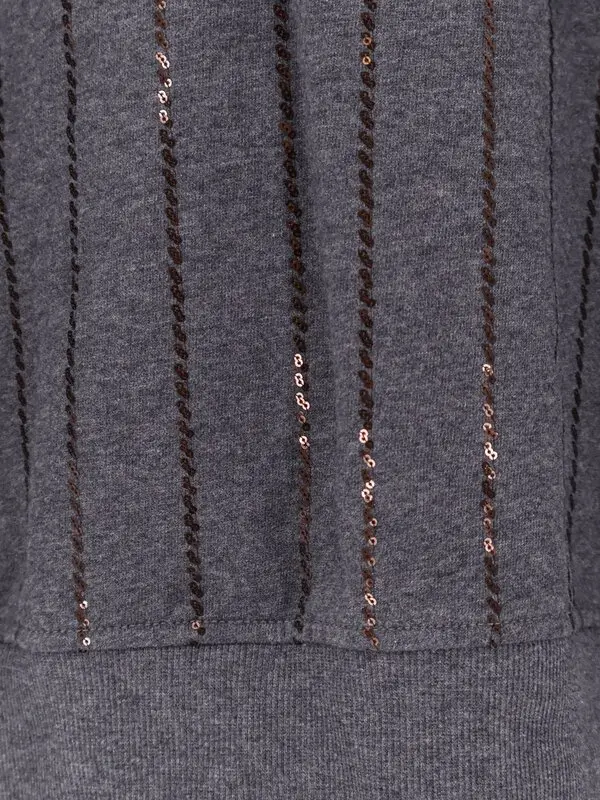Brunello Cucinelli Sequin Embroidered Cotton Hoodie - Multicolor