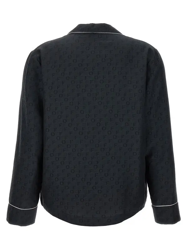 Off-White Jaquard Logo Pajama Shirt - Black