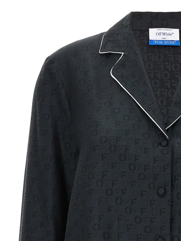 Off-White Jaquard Logo Pajama Shirt - Black