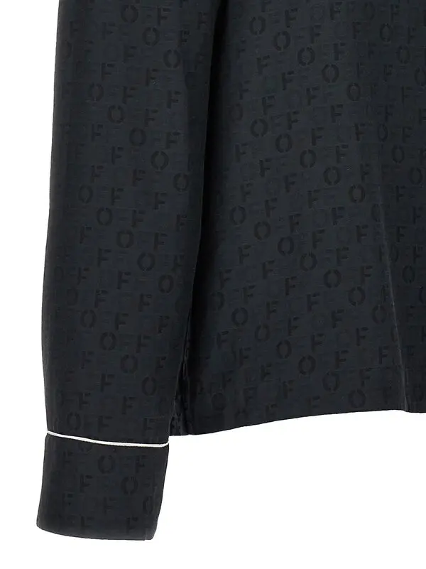 Off-White Jaquard Logo Pajama Shirt - Black