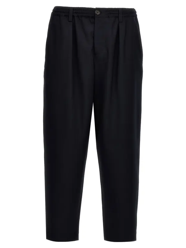 Marni Tropical Wool Crop Pants - Blue