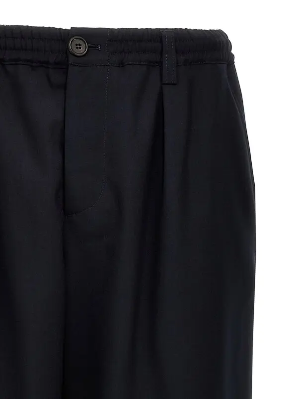 Marni Tropical Wool Crop Pants - Blue