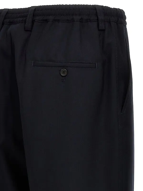 Marni Tropical Wool Crop Pants - Blue