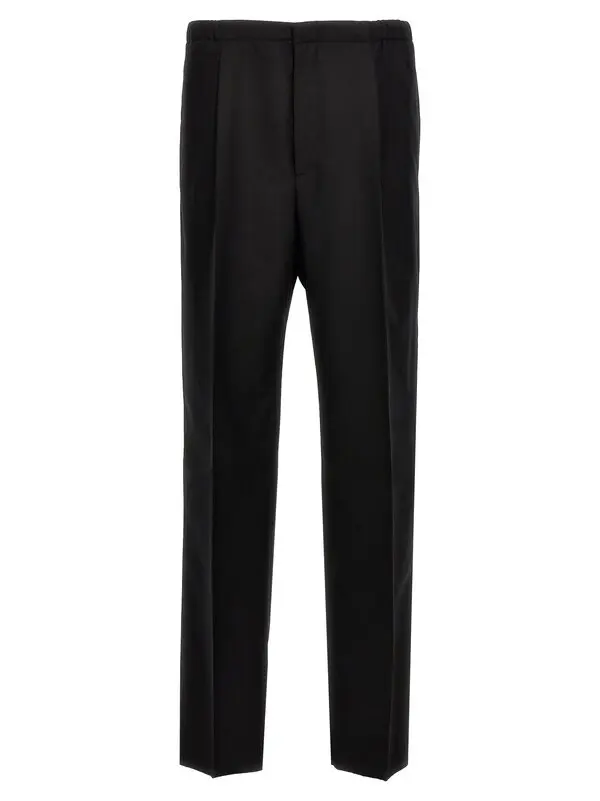 Fendi Cool Wool Straight Leg Pants - Black