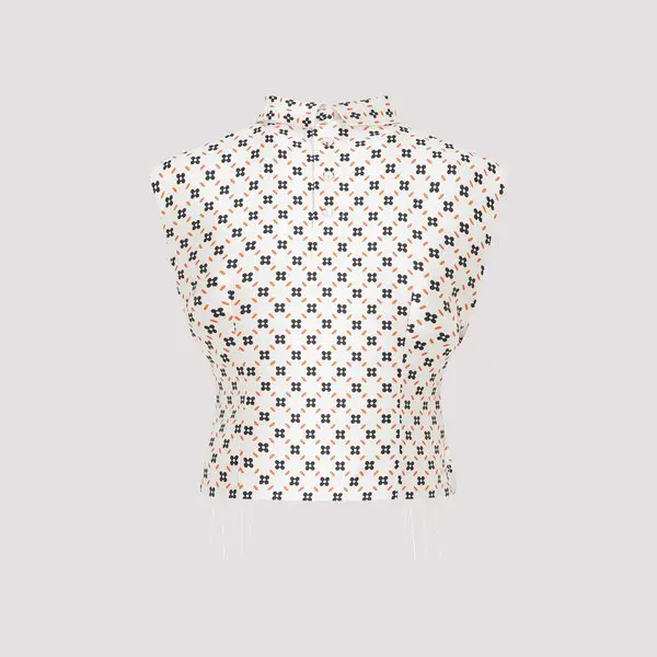 LANVIN Cropped Sleeveless Top With Geometric Print