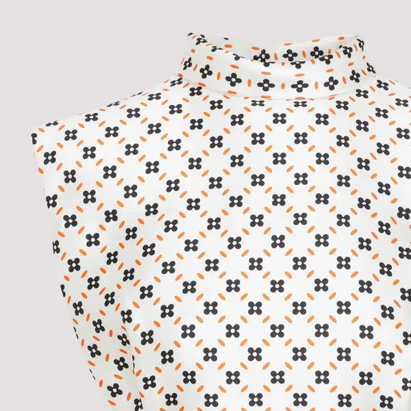 LANVIN Cropped Sleeveless Top With Geometric Print - Multicolor