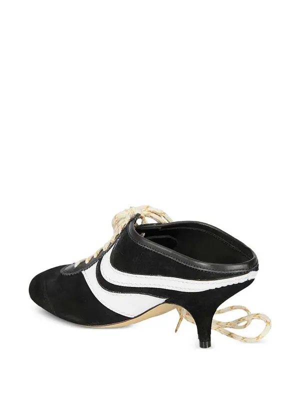 Dries Van Noten Heeled Mules With Lace-up Front - Black