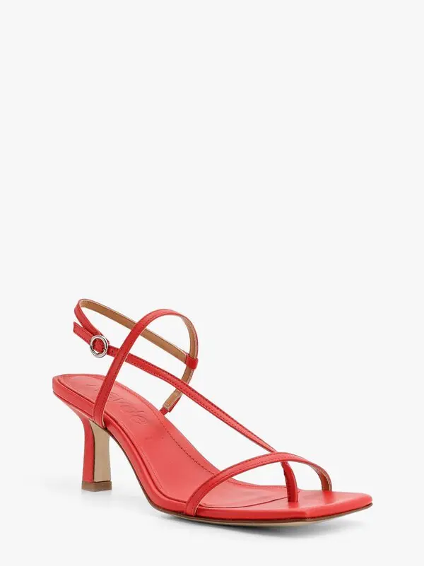 AeydĒ Elise Red Leather Thong Sandals - Multicolor