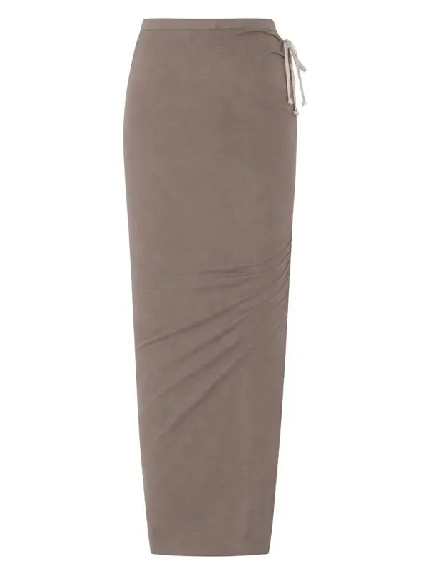 Rick Owens Maxi Skirt With Side Slit And Drawstring Detail