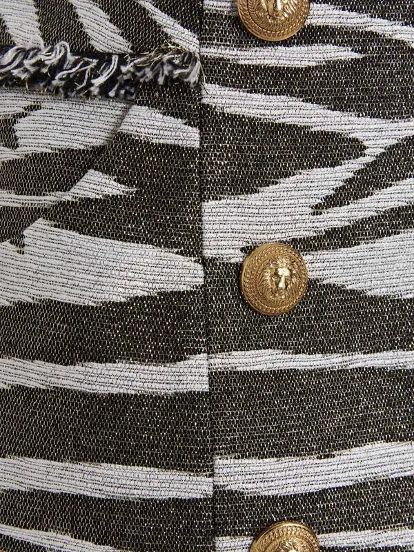 Balmain Lurex Zebra Patterned Skirt