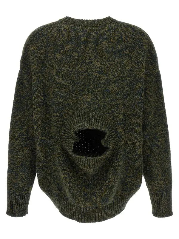 Loewe Melange Wool Double Neck Sweater - Green