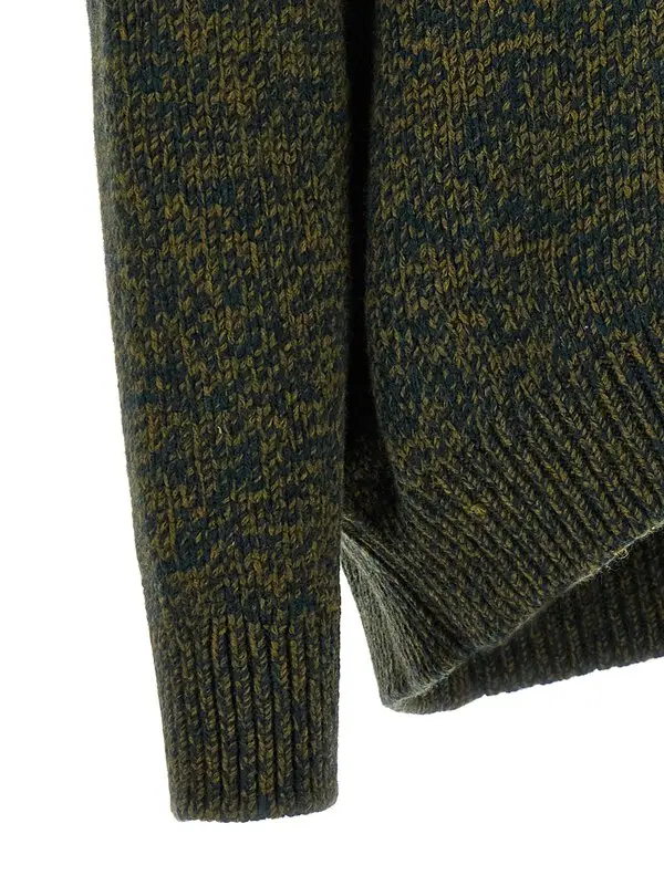 Loewe Melange Wool Double Neck Sweater - Green