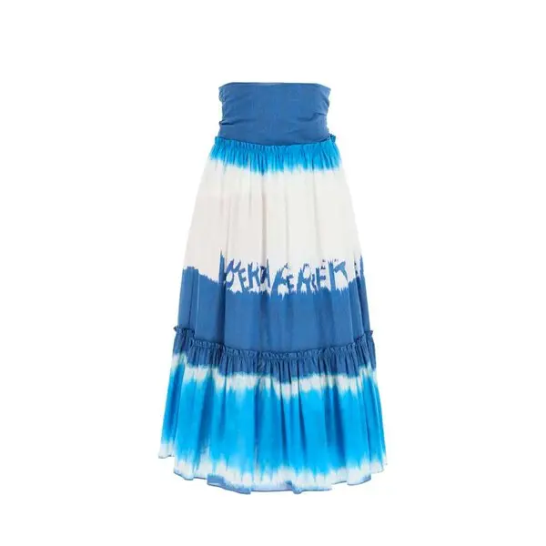 Alberta Ferretti Tie Dye Midi Skirt - Blue