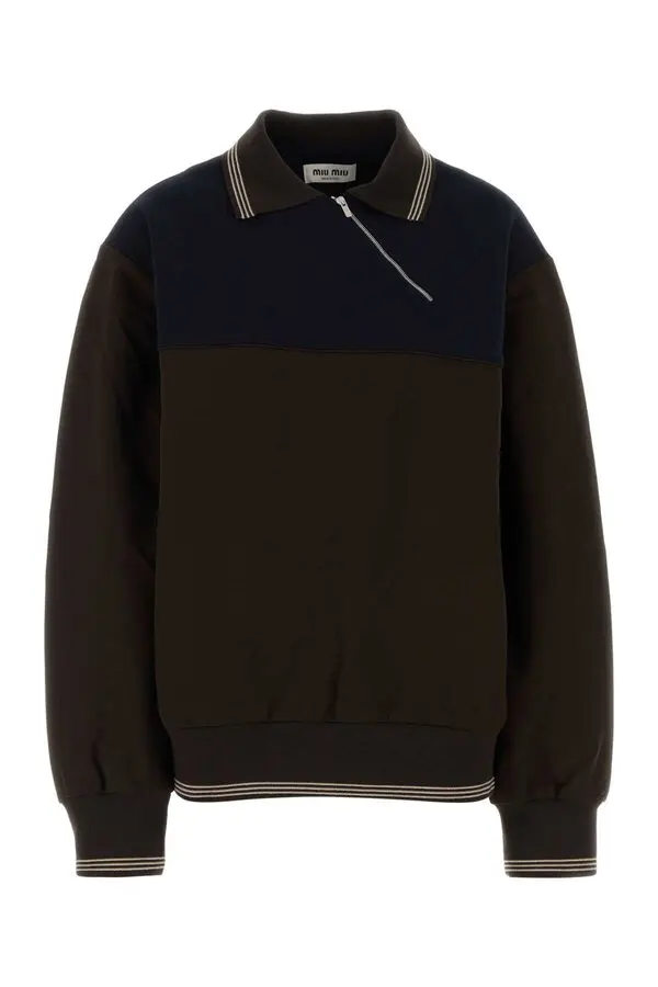 Miu Miu Two-tone Oversized Sweatshirt - Multicolor