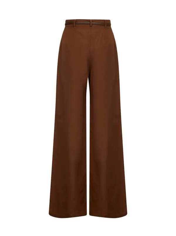 Max Mara Belted Cotton Poplin Trousers