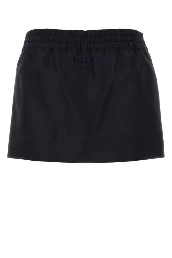 Miu Miu Navy Nylon Mini Skirt