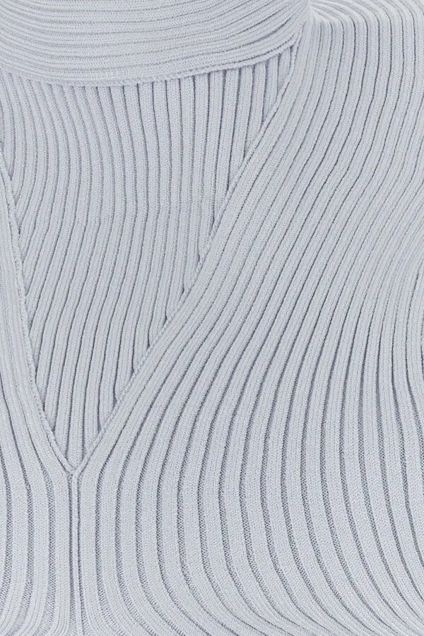 Alaïa Ribbed Knit Cut-out Turtleneck Top
