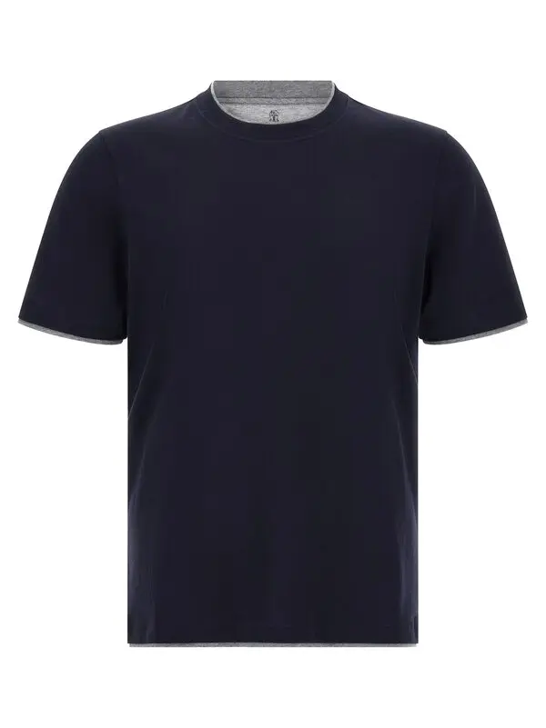 Brunello Cucinelli Double Layer T-shirt - Blue