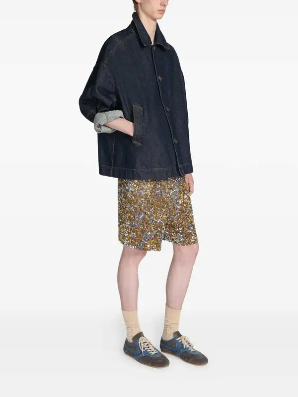 Dries Van Noten Sequined Drawstring Shorts