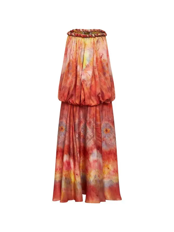 Zimmermann Ruby Tie Dye-print Silk Luna Bandeau Dress