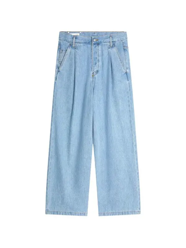 Dries Van Noten Pleated Wide-leg Jeans - Blue