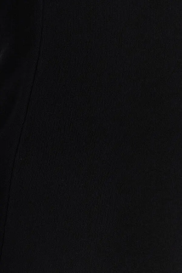FERRAGAMO Black Ribbed Knit Dress With Asymmetrical Cut-out