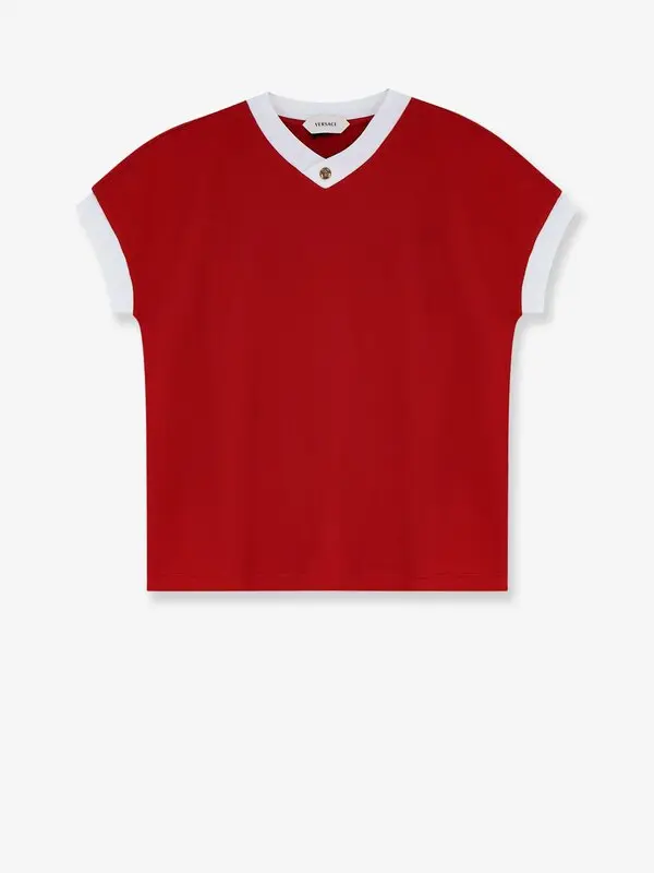 Versace Red V-neck T-shirt - Multicolor