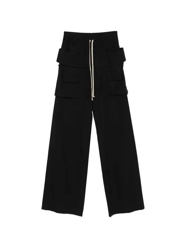 Rick Owens Cotton Drawstring Trousers - Black