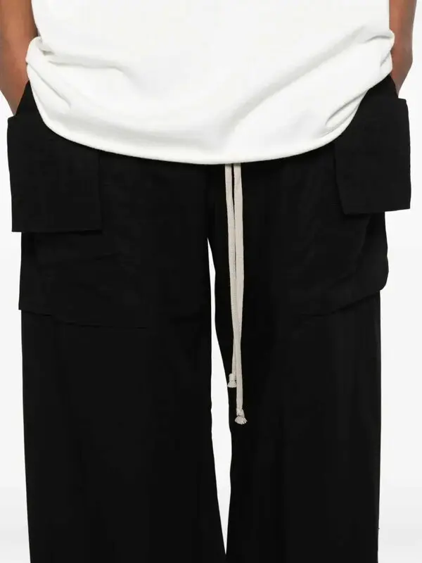 Rick Owens Cotton Drawstring Trousers - Black