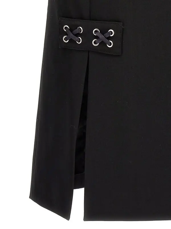 Alessandra Rich Lace-up Wool Blend Skirt