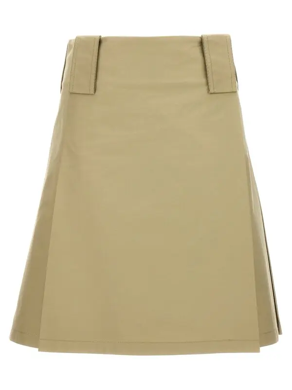 Burberry Pleated Cotton Skirt - Cream