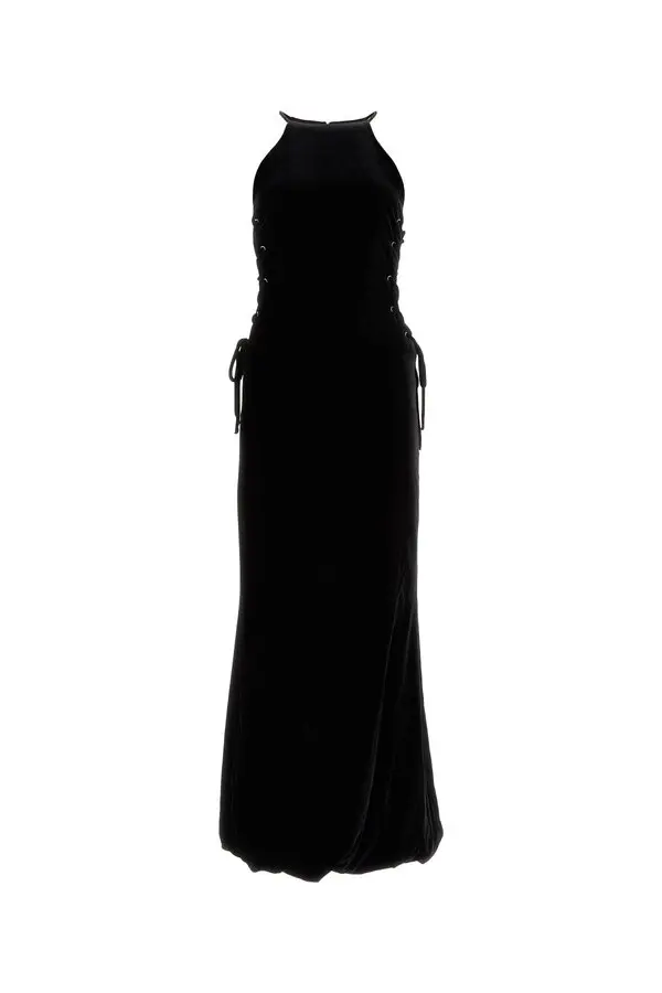 Alessandra Rich Velvet Lace-up Gown