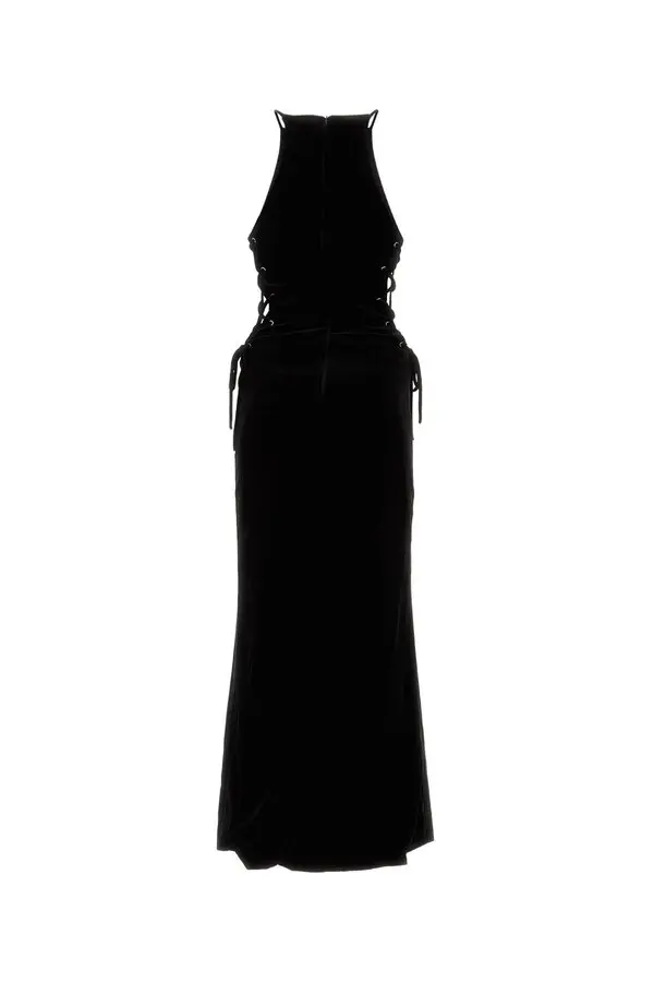 Alessandra Rich Velvet Lace-up Gown