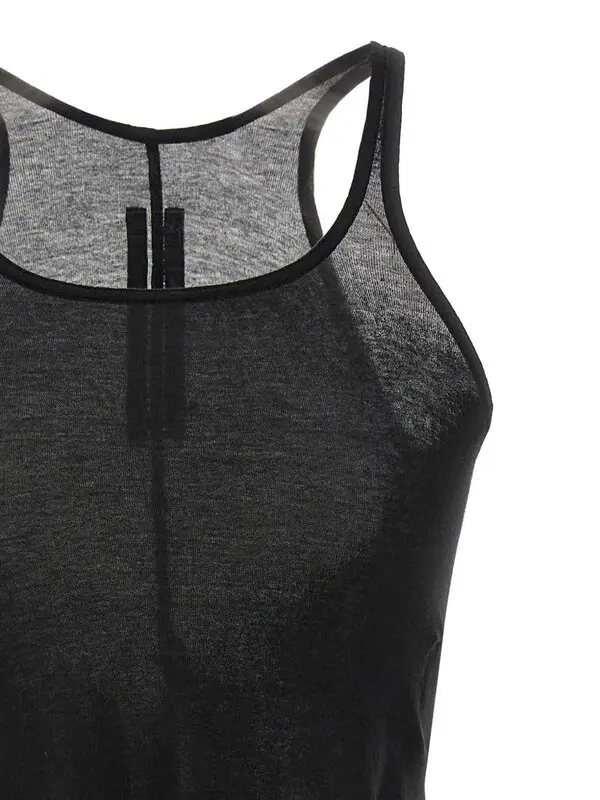 Rick Owens Sleeveless Semi-sheer Cotton Crop Top - Black
