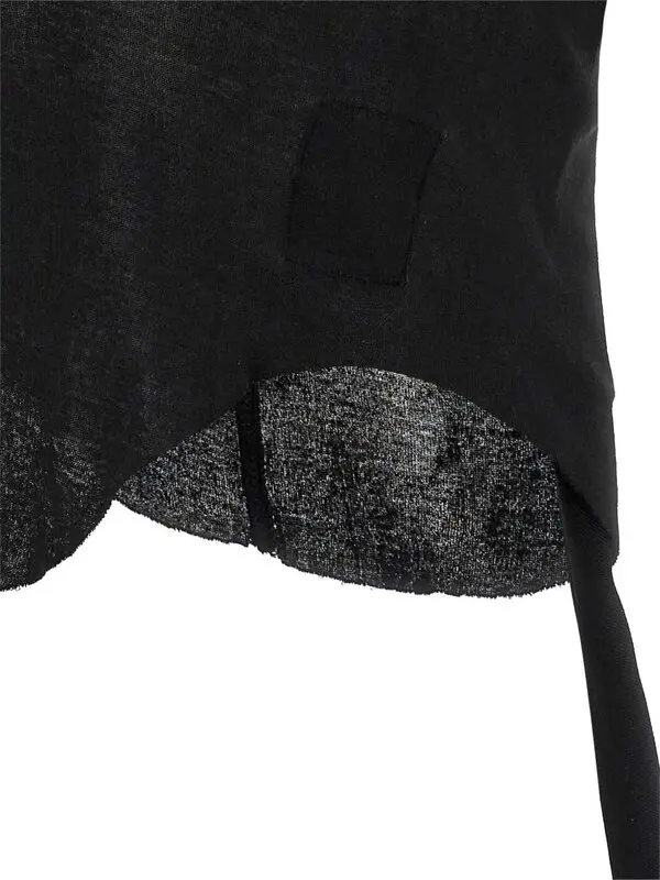 Rick Owens Sleeveless Semi-sheer Cotton Crop Top - Black